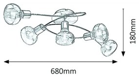 Rabalux 5552 - Přisazený lustr HOLLY 5xE14/40W/230V zlatá