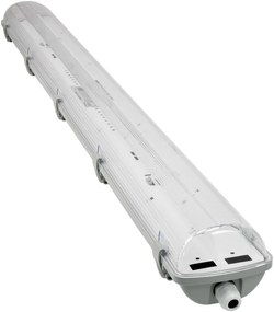 BERGE Hermetické svítidlo + 2x LED trubice - T8 - 120cm - 18W - teplá bílá - SADA