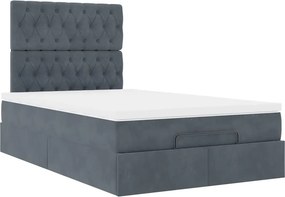Osmanský rám postele s matracemi tmavě šedá 120x200cm samet 3314385