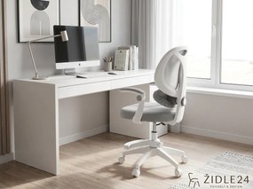 Dětská židle s podnožkou MARCO - šedá síťovina