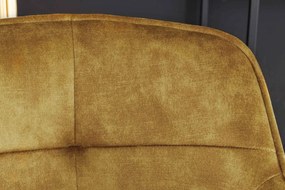 Designová barová židle Natasha tmavě hořčicový samet