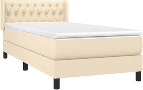Box spring postel s matrací krémová 90x200 cm textil 3129926