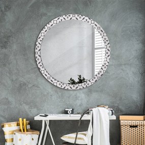 Kulaté zrcadlo tištěný rám Starožitné dlaždice fi 90 cm