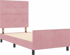 Postel s boxspringem s čelo Růžová 80 x 200 cm samet 3344908