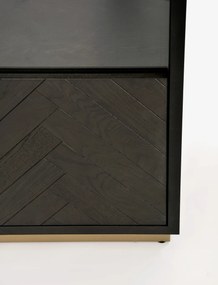 Vitrína Seville 100 cm z masivu černá/zlatá