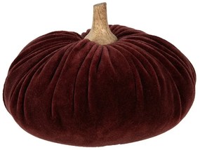 Vínová sametová dekorace dýně Pumpkin XL - Ø 20*14 cm