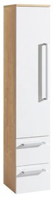 Mereo Mereo, Bino, koupelnová skříňka vysoká 163 cm, levé otevírání, bílá, bílá/dub, CN677