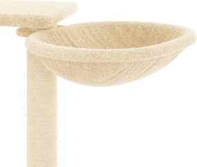 Škrabadlo pro kočky se škrabacími sloupky krémové 82 cm 171759