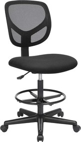 Síťová kancelářská židle, otočná židle s výškou sedáku 55-75 cm, černá
