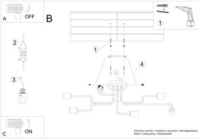 Sollux SL.1443 - Přisazený lustr VECTOR 6xE27/15W/230V bílá