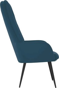 Relaxační křeslo modré samet 341204