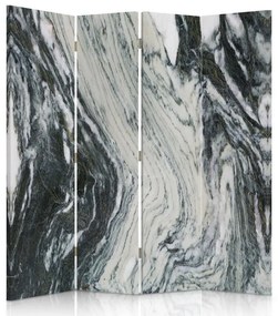 Ozdobný paraván Textura Marble Grey - 145x170 cm, čtyřdílný, obustranný paraván 360°