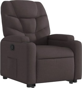 Zvedací polohovací křeslo tmavě hnědé textil 3204601