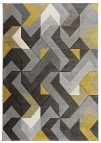 Flair Rugs koberce Kusový koberec Hand Carved Aurora Grey/Ochre - 200x290 cm