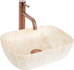 Umyvadlo na desku Rea Belinda Mini 36 cm travertin