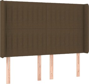 Box spring postel s matrací a LED tmavě hnědá 140x200 cm textil 3138480