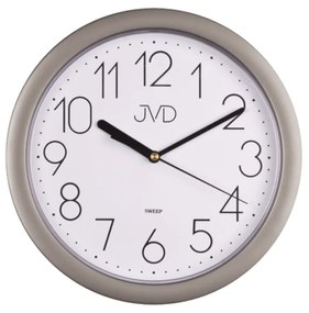 JVD Šedé netikající tiché nástěnné hodiny  JVD HP612.7