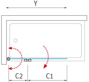 Roth Dvoudílná vanová zástěna CI 2PL_CI 2PR Varianta: šířka: 100 cm, orientace: Pravá - (CI 2PR 1000 - CI 2PR 100150 VPE), Barva profilů a typ výplně: profily: brillant, výplň: transparent