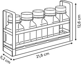 5Five® Sada 5ks hranatých kořenek v praktickém stojánku BALM, bílý kov, dřevo, 21,8 x 5,2 x 12,6 cm
