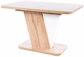 Rozkládací jídelní stůl 120-160 cm Cecila (dub wotan + bílá mat) (pro 4 až 6 osob). 1050070