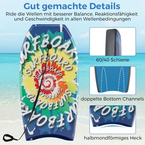 Costway 104 cm dlouhé bodyboard pro děti s jádrem z EPS a palubou XPE a vířivým