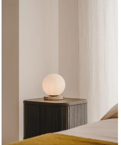 Bílá stolní lampa se skleněným stínidlem (výška 22 cm) Malachi – Kave Home