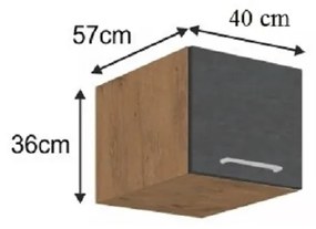 Horní kuchyňská skříňka 40 NAGU-36 1F Velaga (šedá matná + dub lancelot). 1015876