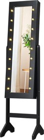 Costway 18 LED šperkovnice naklápěcí nastavitelná stojící designová polička