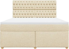 Box spring postel s matrací krémová 180x200 cm textil 3293671