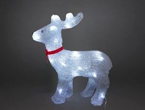 Vánoční LED dekorace, sob, studená bílá, výška 35cm