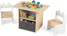 Costway Dětský stůl s 2 židličkami ve tvaru krokodýla 3 PCS. Dětská sedací