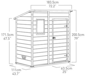 KETER MANOR PENT 6 x 4 zahradní domek, 183,5 x 111 x 200,5 cm 17199514