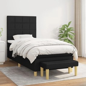 Box spring postel s matrací černá 80 x 200 cm textil 3137111