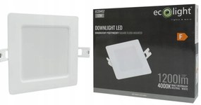 ECOLIGHT LED stropní svítidlo zapuštěné 12W 1200lm 4000K čtvercové