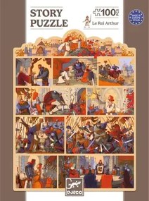 DJECO Puzzle s příběhem Král Artuš / 100 dílků / 38 x 50 cm