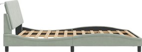 Rám postele s LED osvětlením bez matrace Hanko světle šedý 140 x 190 cm samet 3213775