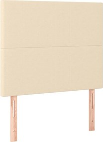Box spring postel s matrací a LED krémová 90x190 cm textil 3135242