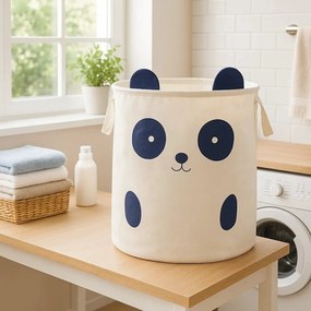 Bílý látkový dětský koš na hračky ø 38x48 cm Mimo Panda Face – Premier Housewares