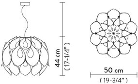 Slamp Závěsné svítidlo FLORA MEDIUM Barva: cín