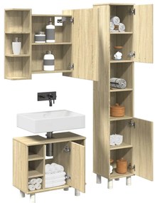 3dílný set koupelnového nábytku dub sonoma kompozitní dřevo 3324976