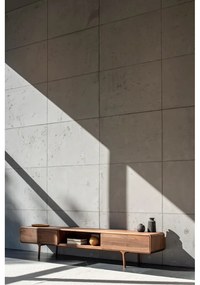 Hnědý TV stolek z dubového dřeva 220x45x45 cm Fawn – Gazzda