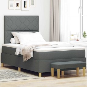 Postel s boxspringem s čelo Tmavě šedá 190 x 120 cm textil 3344360