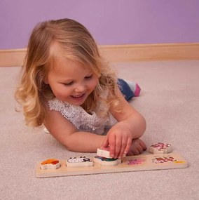 Bigjigs Toys Bigjigs Baby Dřevěné vkládací puzzle farma