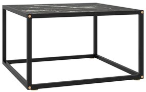 vidaXL Konferenční stolek černý s černým mramorovým sklem 60x60x35 cm