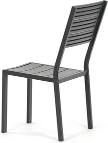 Zahradní sestava 1+6 WOODIE - šedý polywood / kovová konstrukce