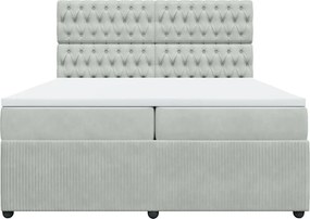 Box spring postel s matrací světle šedá 200x200 cm samet 3292436