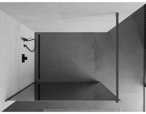 Mexen Kioto, sprchová zástěna Walk-In 100 x 200 cm, 8mm sklo vzor zrcadlo, grafitový profil, 800-100-101-66-50