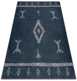 koberec ANTIKA 121 tek, moderní aztécký, omyvatelný antracitový velikost 160x220 cm | krásné koberce cz