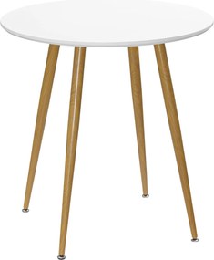 HOMCOM Kulatý jídelní stůl pro 2 osoby v nordickém stylu s matným povrchem a kovovými nohami pro obývací pokoj, nosnost 80 kg, Ø72x75 cm, bílý | Aosom