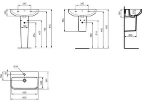 Ideal Standard i.Life S Závěsné umyvadlo 60 cm, bílá T458301